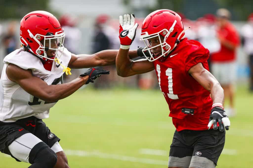 UGA football players discuss first Fall 2023 practice